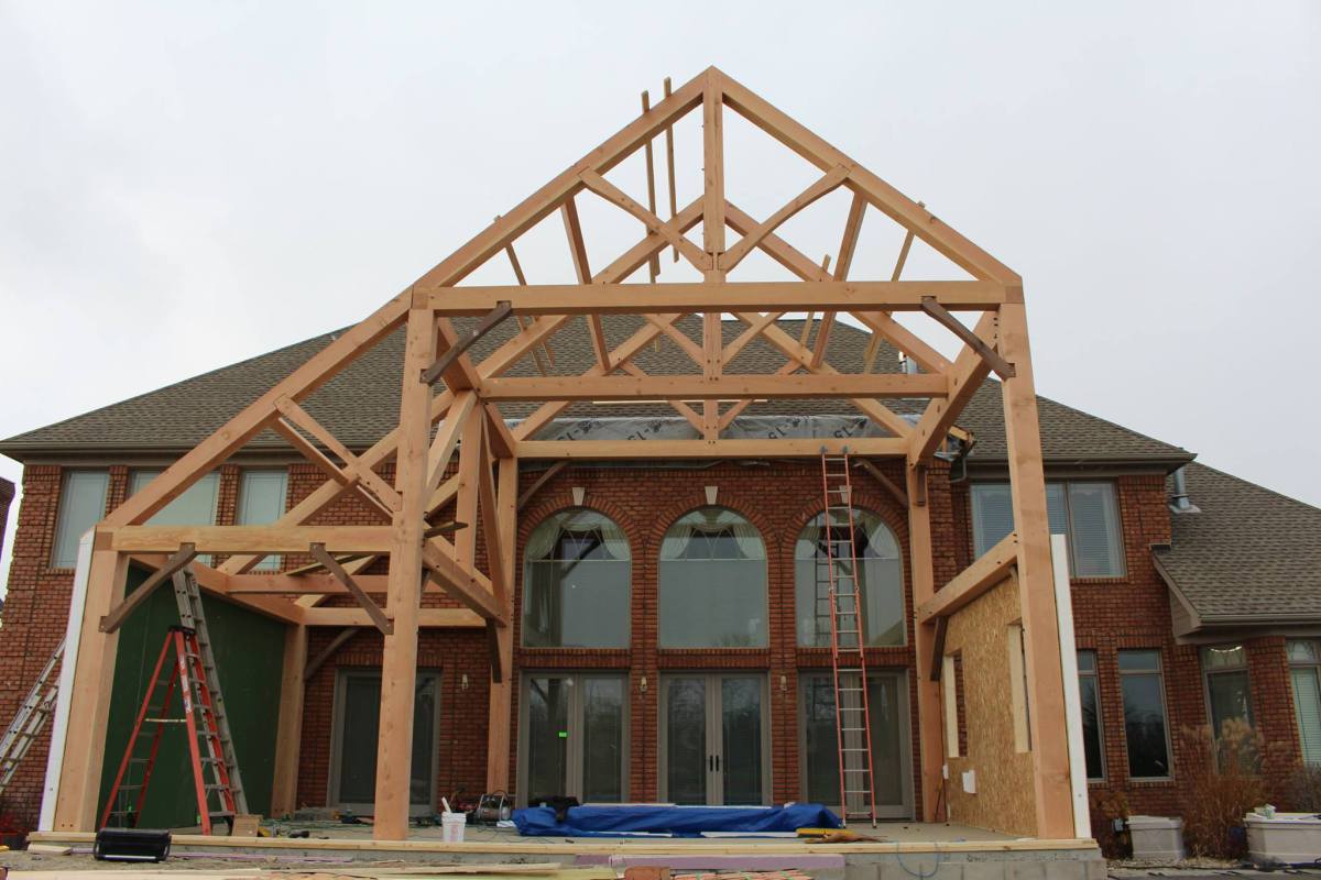 Timber Frame Addition in Michigan - Woodhouse The Timber Frame Company