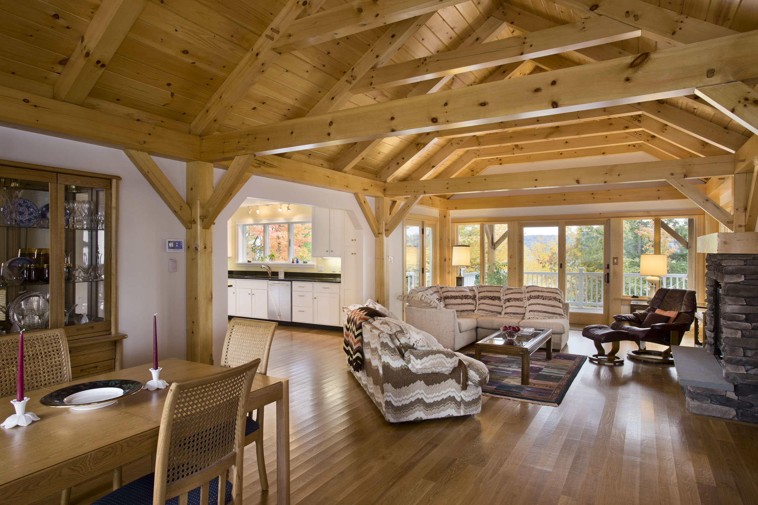 Custom Douglas Fir Timber Frame Home – Finger Lakes NY - Woodhouse The ...