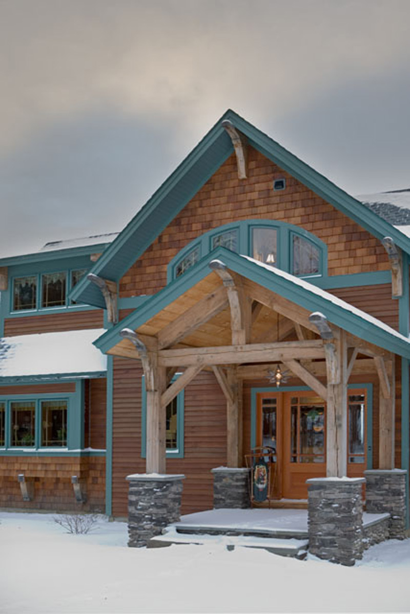 Custom Red Oak Timber Frame Home – Morristown, VT - Woodhouse The ...