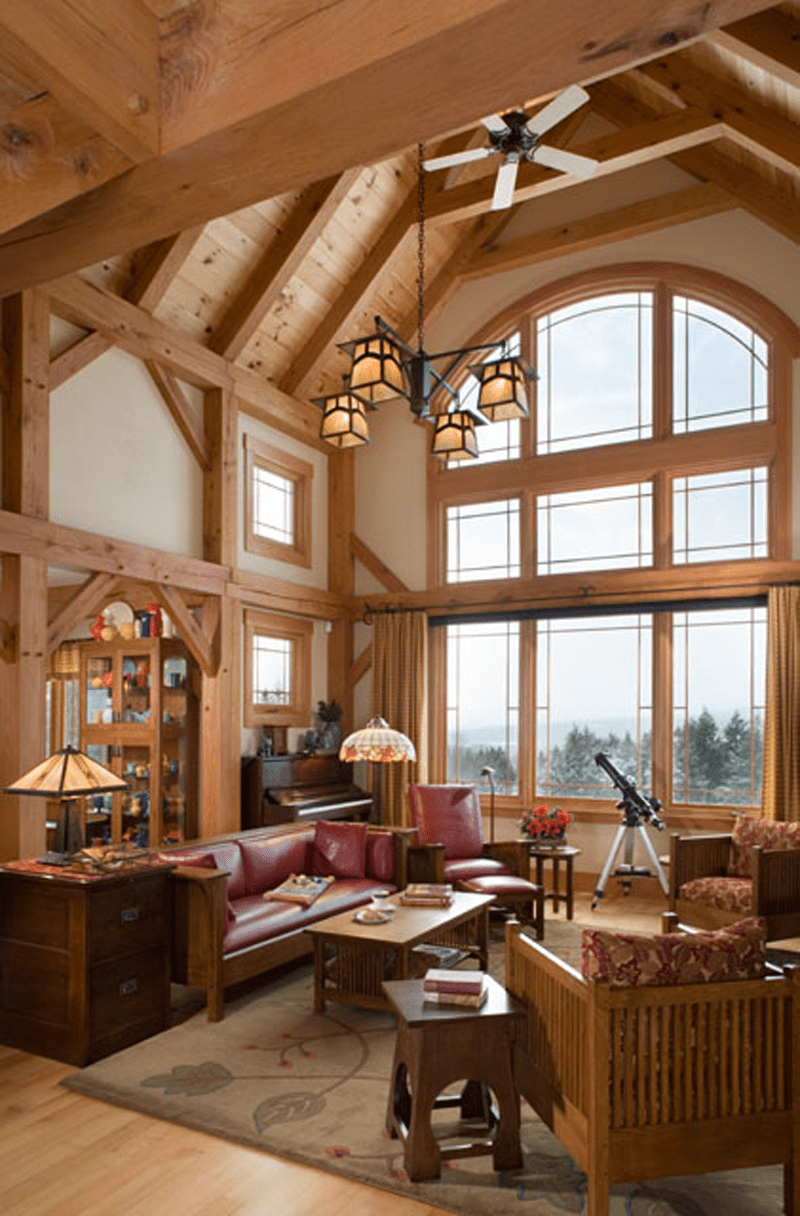 Custom Red Oak Timber Frame Home – Morristown, VT - Woodhouse The ...