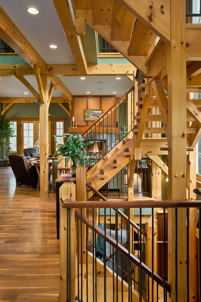 Custom Eastern White Pine Black Walnut Timber Frame – Finger Lakes, NY ...