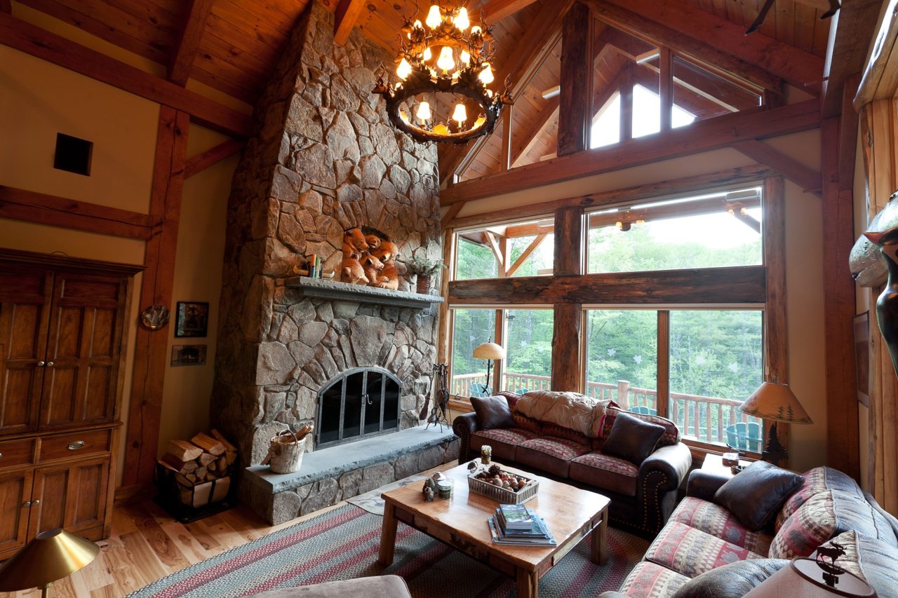 Custom Douglas Fir Timber Frame Home in White Lake, NY - Woodhouse The ...