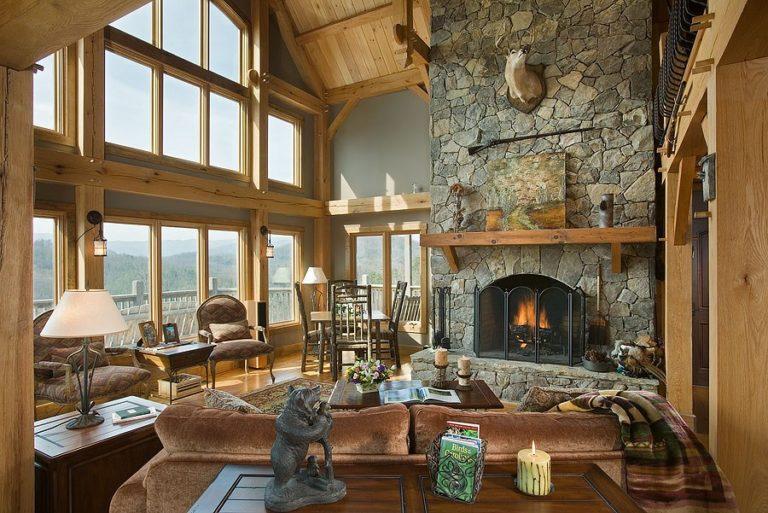 Custom Red Oak Timber Frame Home in Bryson City, NC - Woodhouse The ...