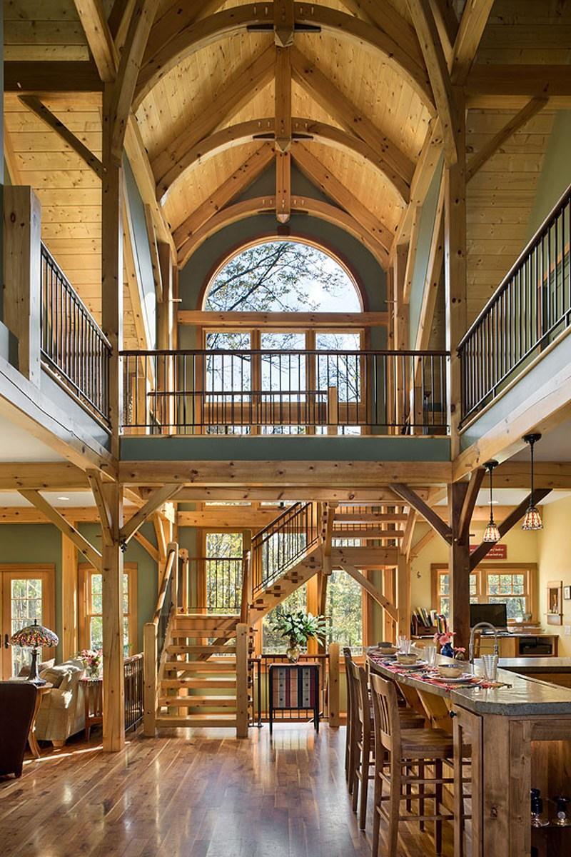 Custom Eastern White Pine Black Walnut Timber Frame – Finger Lakes, NY ...