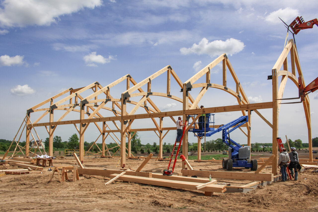 Timber Frame Car Barns - Woodhouse The Timber Frame Company