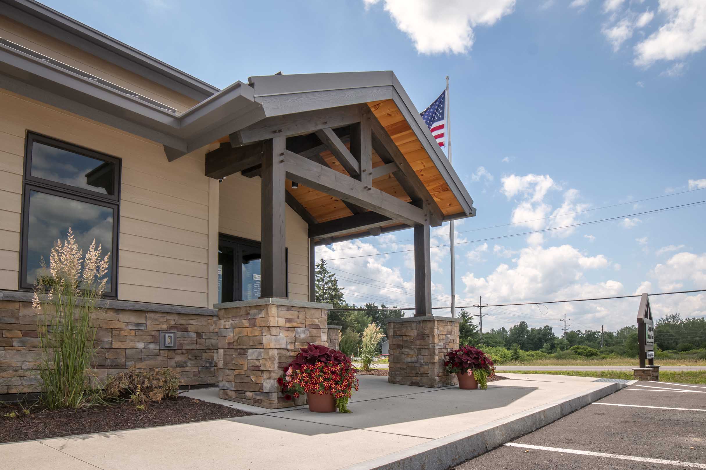 Timber Frame National Bank in Lansing, NY - Woodhouse The Timber Frame ...