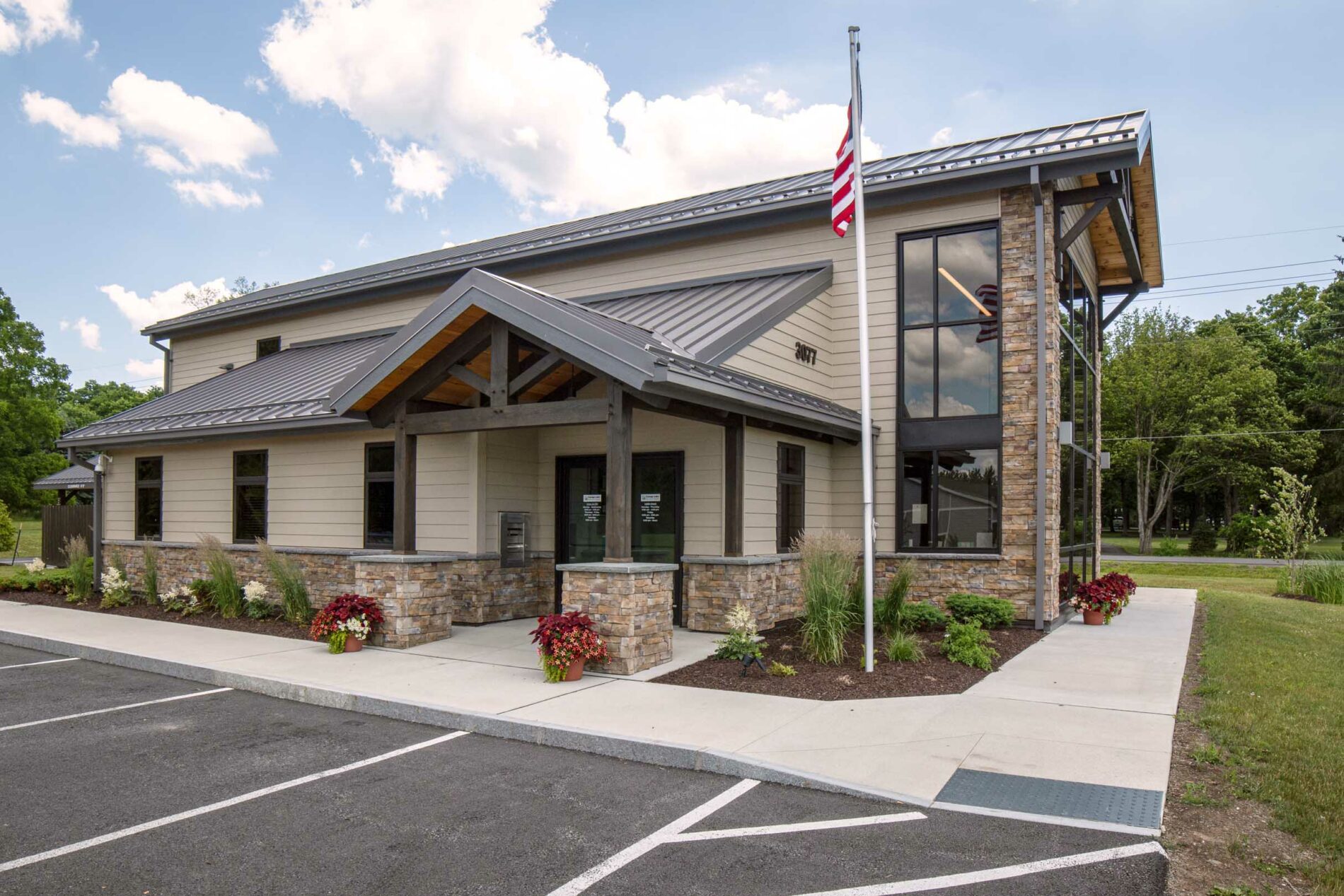 Timber Frame National Bank in Lansing, NY - Woodhouse The Timber Frame ...