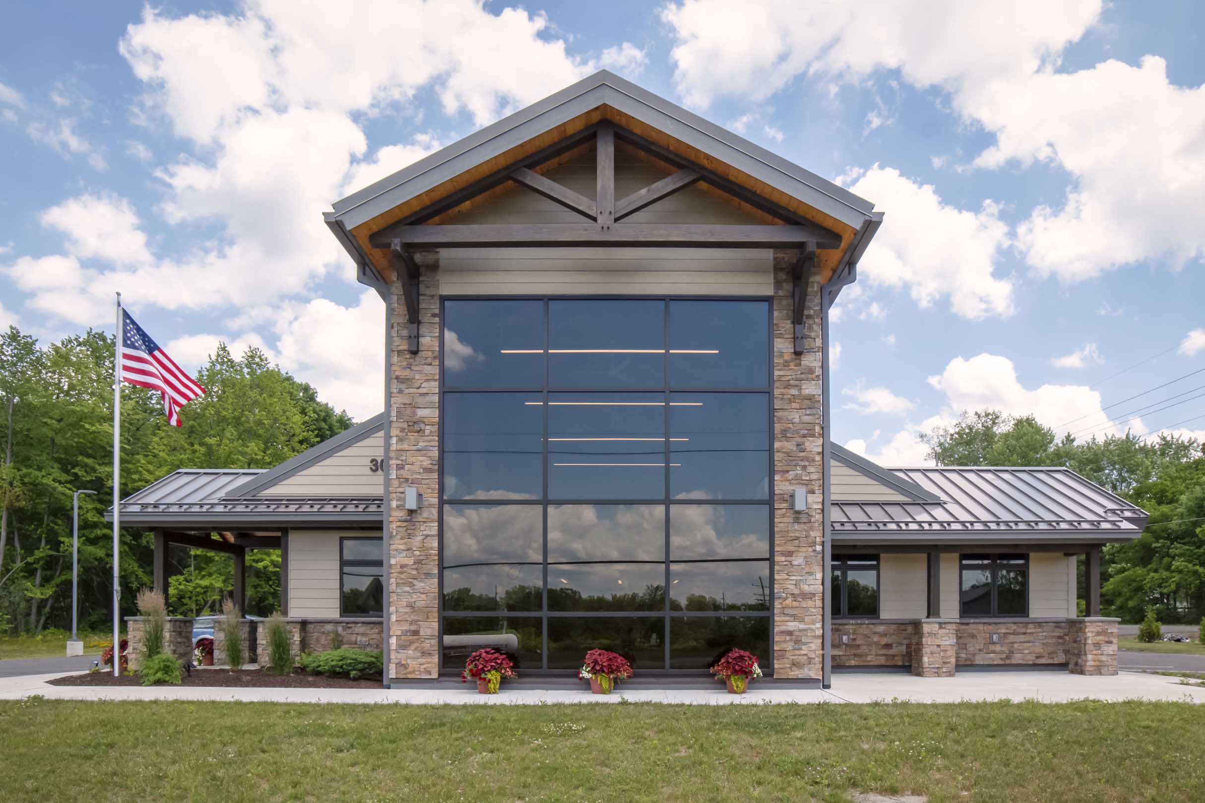 Timber Frame National Bank in Lansing, NY - Woodhouse The Timber Frame ...