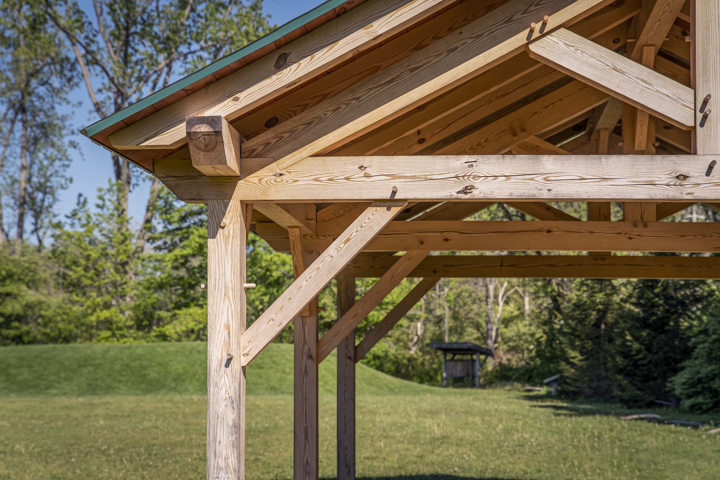 Timber Frame Pavilion in Slaterville Springs, NY - Woodhouse The Timber ...