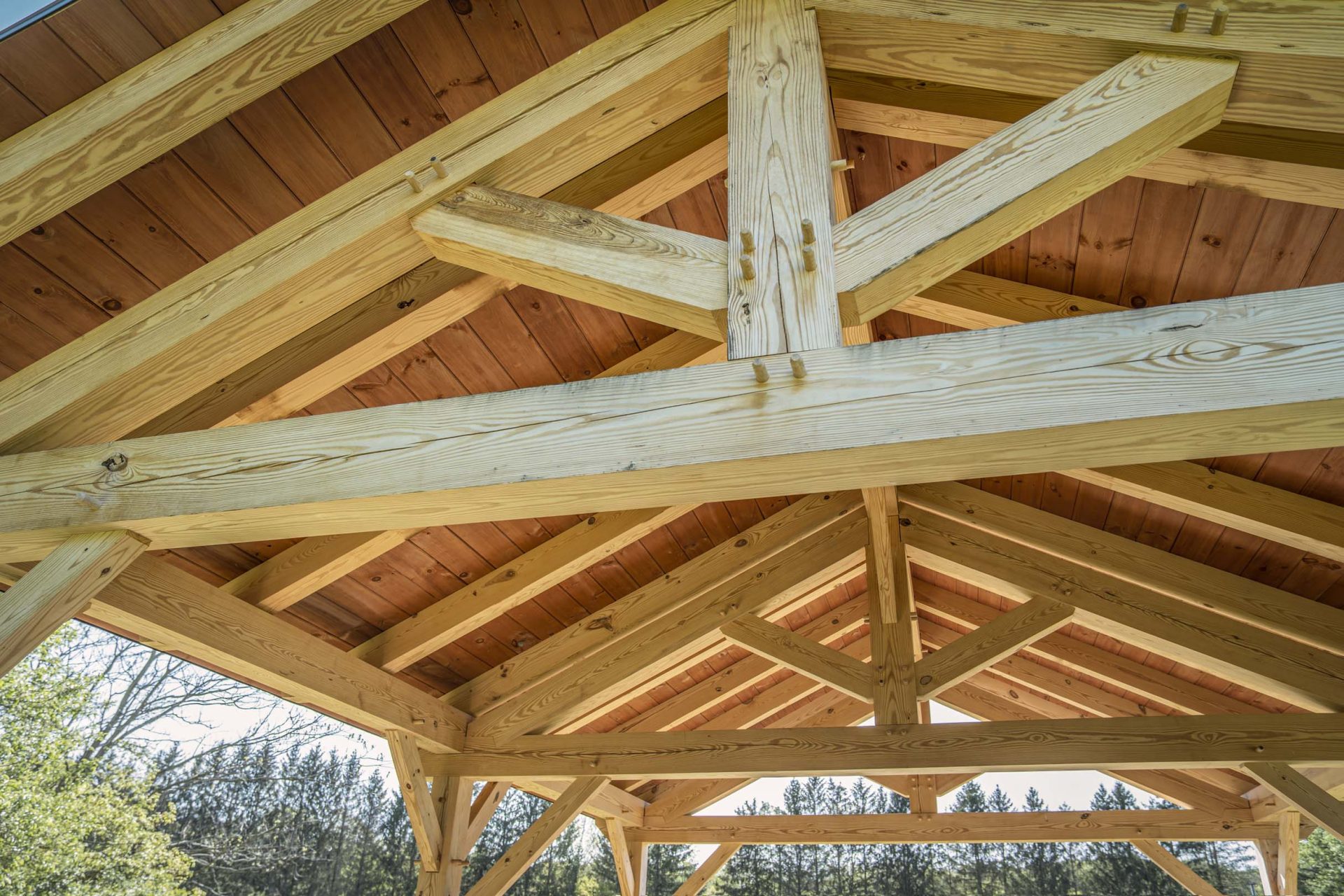 Timber Frame Pavilion in Slaterville Springs, NY - Woodhouse The Timber ...