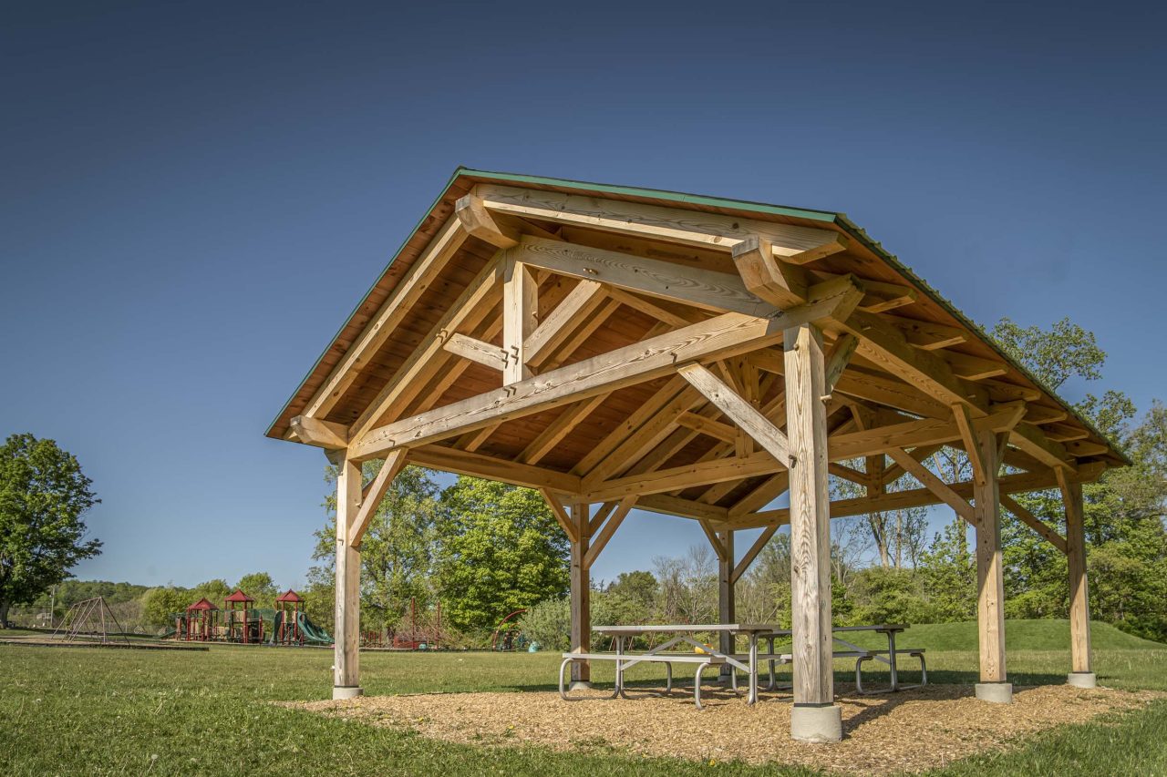 Timber Frame Pavilion in Slaterville Springs, NY - Woodhouse The Timber ...