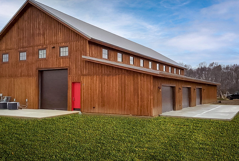 Timber Frame Car Barns - Woodhouse The Timber Frame Company