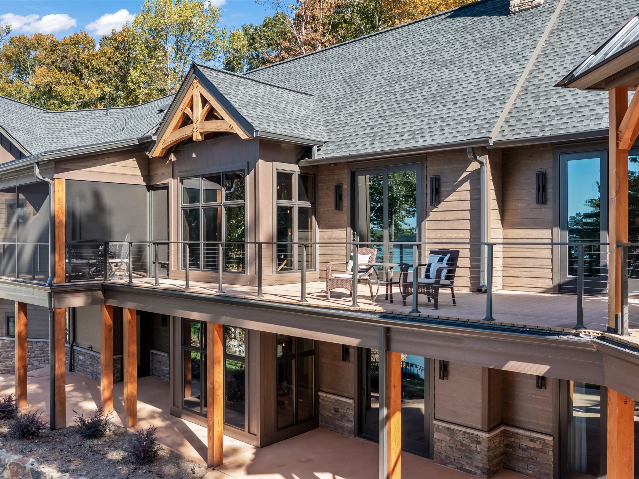 Timber Frame on Lake Norman - Woodhouse The Timber Frame Company